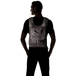 Piel Leather Slim Laptop Flap Backpack, Charcoal, One Size