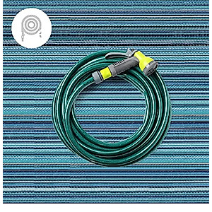 FH Home Outdoor Camping Rug - Waterproof, Fade Resistant, Reversible - Premium Recycled Plastic - Striped - Large Patio, Deck, Sunroom, RV - Havana - Turquoise - 9 x 12 ft Foldable