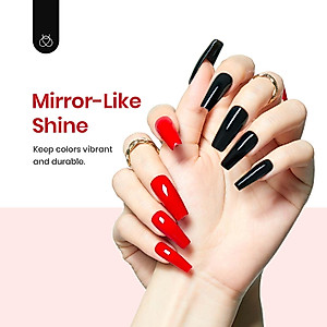 beetles Gel Polish No Wipe Gel Top Coat - 15ml Clear Glossy Top Coat Gel Nail Polish High Shine Long Lasting Nail Manicure for Women