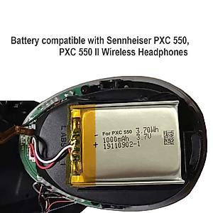 AOLIKES 1000mAh Replacement Battery for Sennheiser PXC 550 II Momentum 4 Wireless Bluetooth Headphones