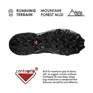 Salomon Speedcross 5 Trail Running Shoes for Women, Black/Black/Phantom, 7.5