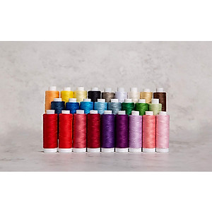 Connecting Threads 100% Cotton Essential Thread Set - 26 Spools 220 Yards Each with Carrier