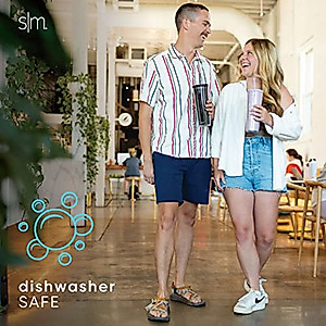 Simple Modern Plastic Tumbler with Lid and Straw | Reusable BPA Free Iced Coffee Cups Double Wall Smoothie Cup | Gifts for Women Men Him Her | Classic Collection | 24oz | Sea Glass Sage