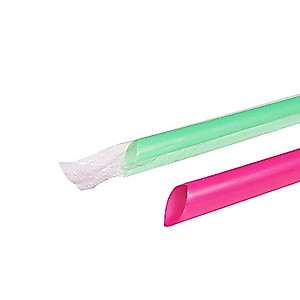 Karat C9060s 9" Boba Straws(10mm Diameter), Poly-Wrapped, Assorted Solid Colors (Case of 1600)