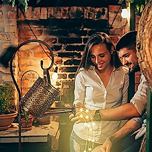 Solar Watering Can with Lights, Solar Waterfall Lights Outdoor Garden Decorations, Watering Can Landscape Light Large Hanging Lantern,for Yard Porch Lawn Backyard Landscape Pathway