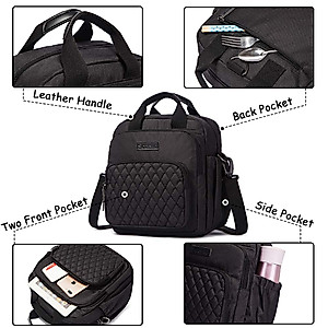 Scorlia Insulated Lunch Bag Thermal Backpack, 3 in 1 Convertible Lunch Tote with Side pockets for Women, Tall lunch Cooler Box with Drinks Holder for Girls, Kids, School, Office, Beach, Picnic, Black