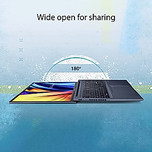 ASUS VivoBook 16X Laptop, 16” WUXGA (1920 x 1200) 16:10 Display, AMD Ryzen 5 5600H CPU, AMD Radeon™ Vega 7 Graphics, 8GB RAM, 512GB SSD, Fingerprint Sensor, Windows 11 Home, Quiet Blue, M1603QA-DS52