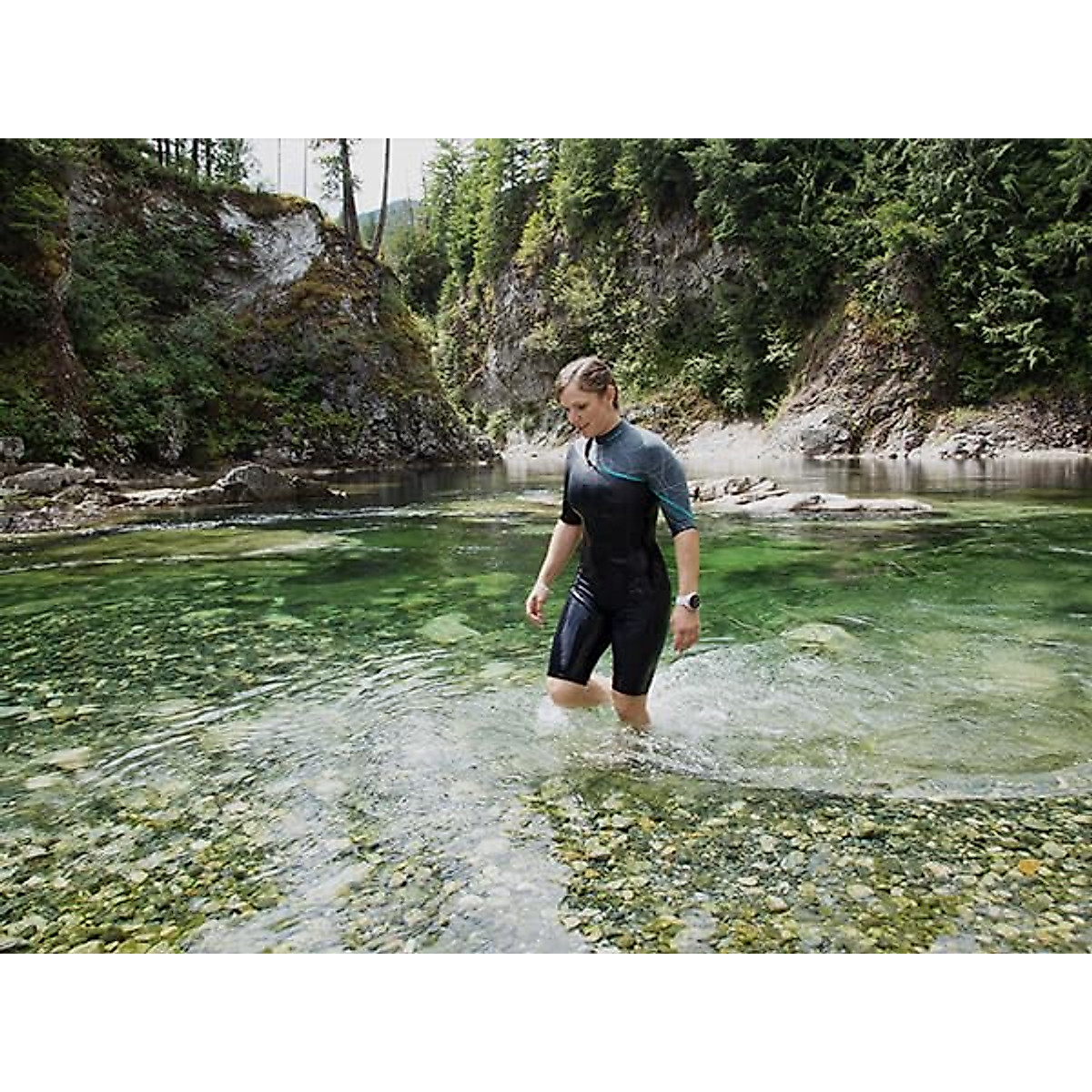 BARE 2MM Women's Elate Shorty Wetsuit | Comfortable high Stretch Neoprene Material | Short Sleeve | Great for All Watersports, Scuba Diving and Snorkeling | Grey 08