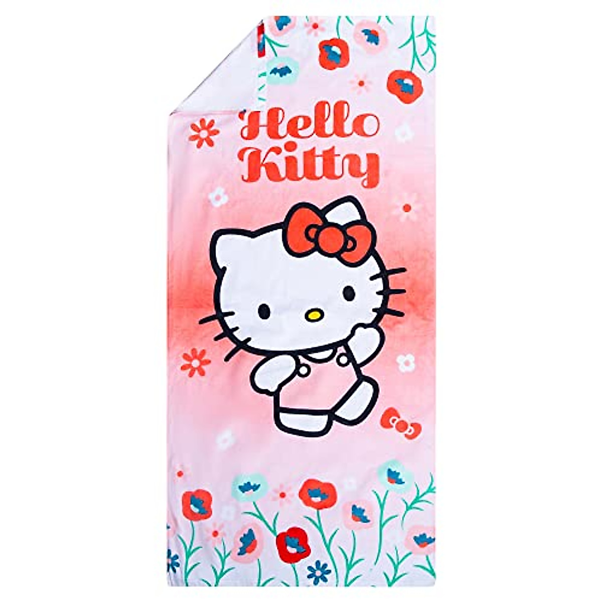 Franco Kids Super Soft Cotton Beach Towel, 58 in x 28 in, Hello Kitty
