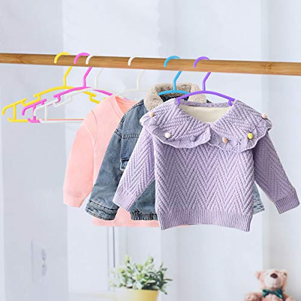 GoodtoU 60Pack Baby Clothes Hangers for Closet Plastic Small Kids Hangers Childrens Nursery Hangers Infant Hangers for Closet