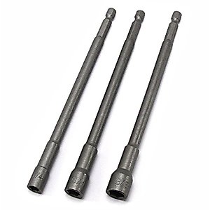 Elitexion 6 Inch Long Magnetic Nut Setters 1/4 inch Hex Shank Heavy Duty for 1/4, 5/16, and 3/8 inch Set – 3 Piece Set