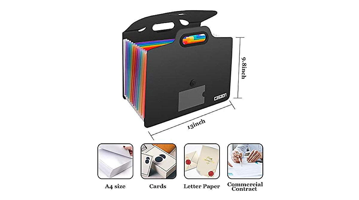 2Pack A4 Expanding File Organizer - Convenient and Secure