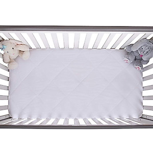 MAXI Crib Size (28 X52) Mattress Pad - Luxurious Cotton Sateen Mattress Protector - Soft and Breatheable Mattress Cover - Mattress Pad Protects Mattress from Dust, Dirt, Spills, and Stains.