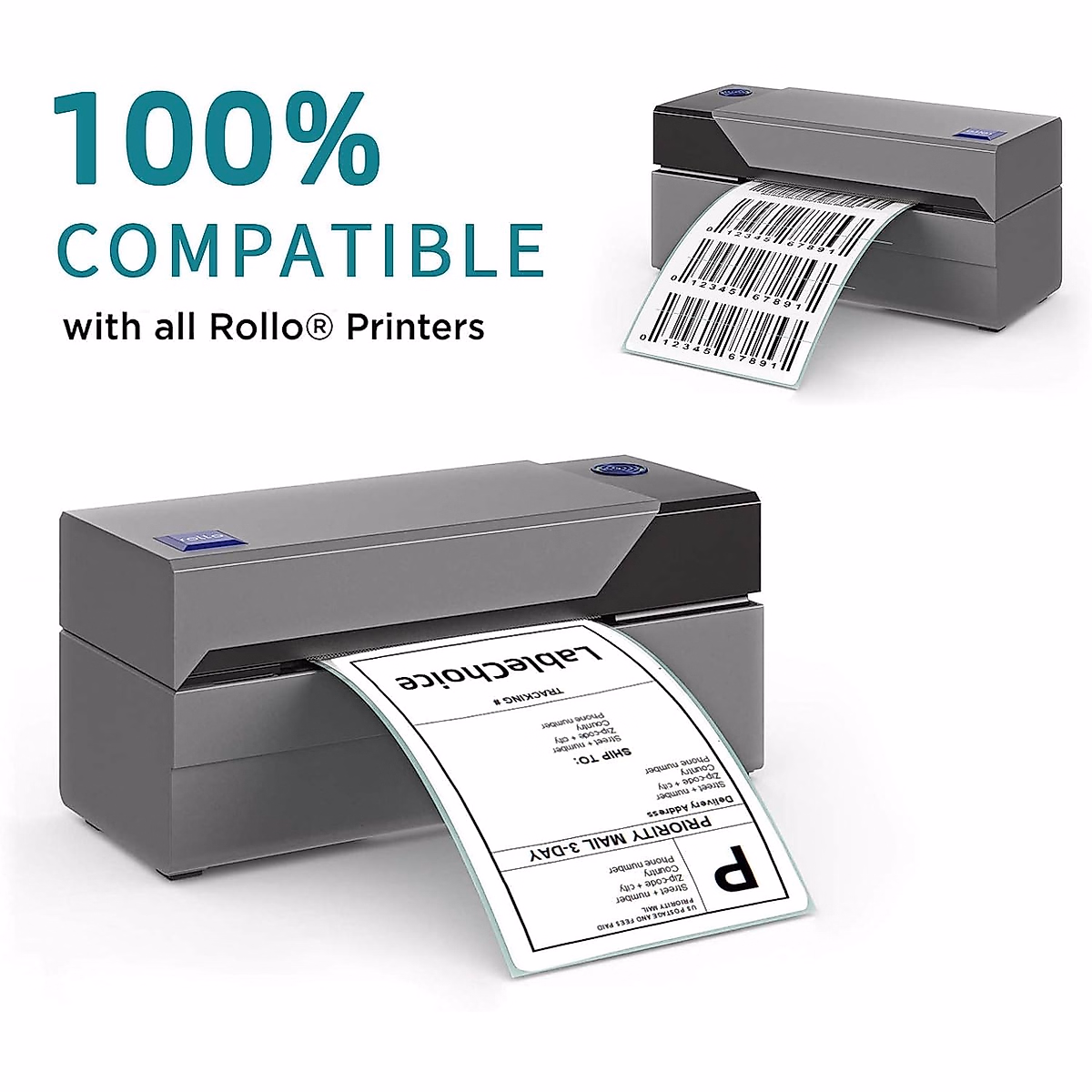 Labelchoice 12000 Labels 2.25x1.25 inch Direct Thermal Labels Compatible with Zebra, Rollo, Munbyn Thermal Labels Printers, 12 Rolls 2-1/4x1-1/4 Thermal Barcode Return Address Labels