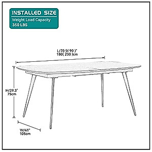 kevinplus Mid Century Dining Table, Extendable Modern Dining Table for 6-8 Person, 70.5'' & 90'' Wood Dinner Table with Metal Frame & Legs for Kitchen Living Room, Easy Assembly, Walnut