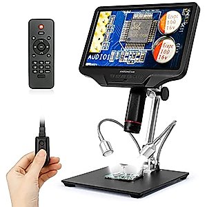 Andonstar AD409 10.1 inch HDMI Digital Microscope for Soldering 300X Electronic Microscope Camera for PCB Circuit Board Repair, Windows Compatible