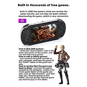 CZT 4.3 inch 8GB Double Joystick Handheld Game Console Build in 2000 Games Video Game Console Support Multiple simulators Portable Games MP4 Player TV Out