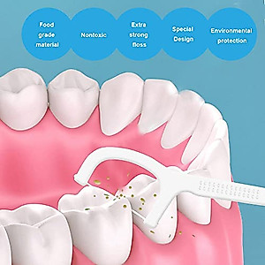 Dental Floss Sticks Professional Toothpick Sticks Box of 6 (336 Count) Individual Boxes and dental floss Pick, 336.0 Foot, (Y-50)