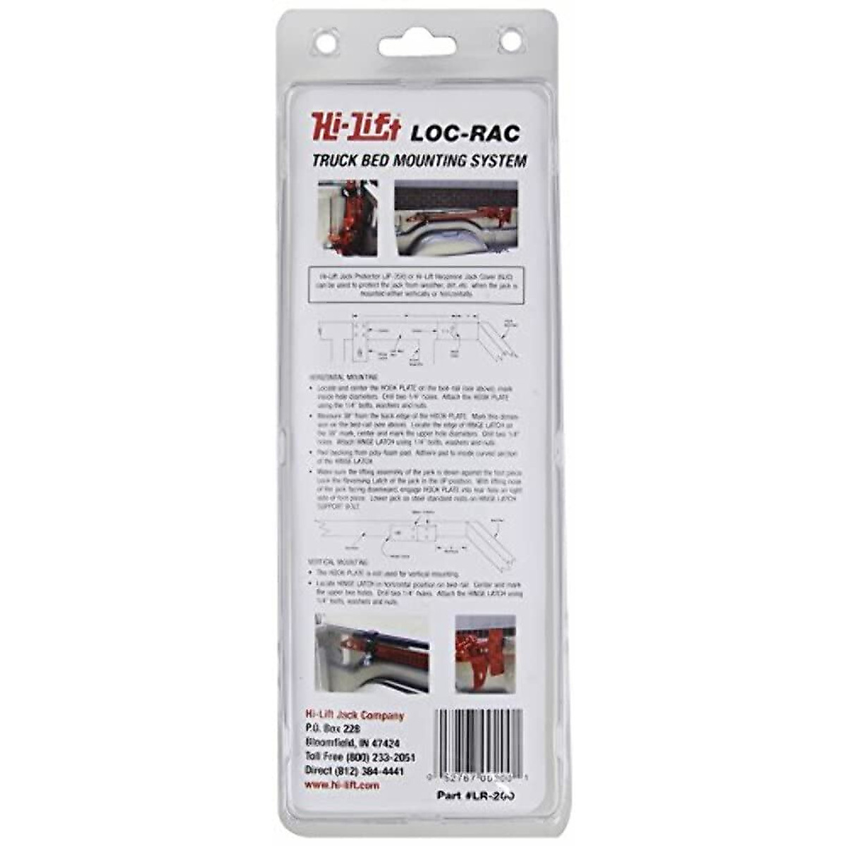 Hi-Lift Jack LR-200 Loc-Rac Jack Truck Bed Mounting System , Black