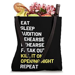Funny Theater Thespian Musical Theater Eat Sleep Theater Tote Bag