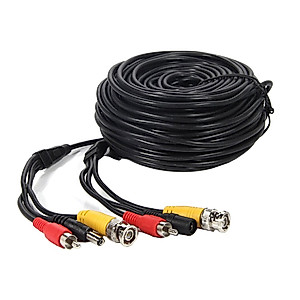 Henxlco 4 Pack 100ft Security Surveillance Camera Audio Video Power Extension Cable Pre-Made All-in-One CCTV Wire
