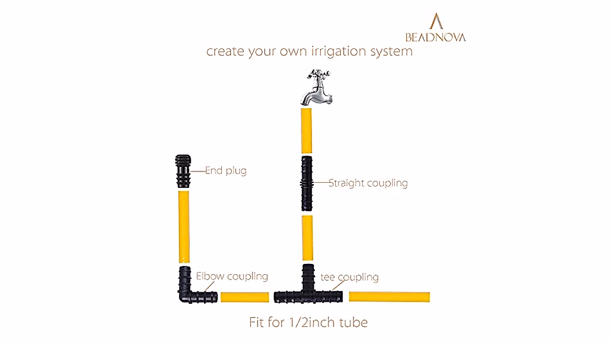 BEADNOVA Drip Irrigation Parts 10 Pcs 1/2 Inch Barbed End Plugs Goof ...