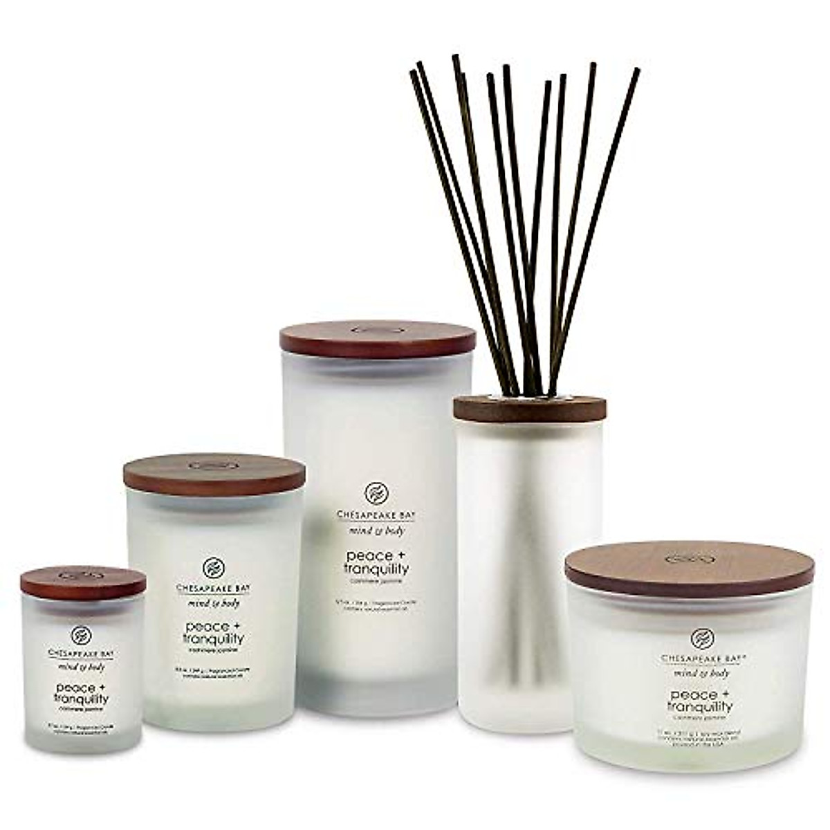 Chesapeake Bay Candle PT31902-2 Scented Candles, Peace + Tranquility (Cashmere Jasmine), Medium (2-Pack)