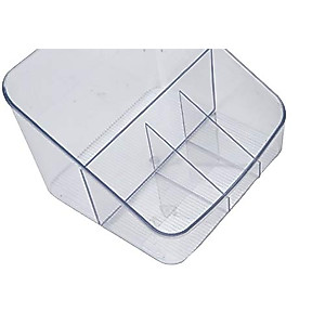 Mind Reader CADMINI-CLR Multi-Purpose Mini Acrylic Coffee & Tea Condiment Storage Organizer, for Vanity, Bathroom, Office and Much More, Clear