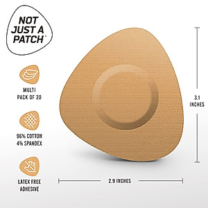 Not Just A Patch Freestyle Libre 2 Sensor Covers (20 Pack) CGM Sensor Patches for Freestyle Libre 2 - Water Resistant & Durable for 10-14 Days - Pre-Cut in Beige