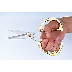 Premium Handle Utility all Purpose Golden Scissors, Gold Kitchen Shears or Ribbon Cutting Scissors- Household Stainless Steel Golden Scissors - Multi-Purpose Stainless Steel Sharp Blades (8 inch)