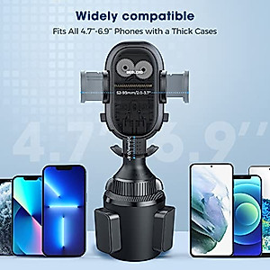 Beglero Cup Holder Phone Mount: Adjustable Height Cup Phone Holder for Car, Universal Extendable Cup Base, Pull-Down Support Feet Car Phone Holder Compatible with iPhone, Samsung, all 4.5-7inch Phones