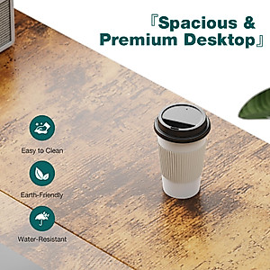 SMUG Computer Desk with Storage Drawers, 40 Inch Small Office Desk Modern Simple Workstation Study Writing Table for Home Bedroom, Rustic Brown