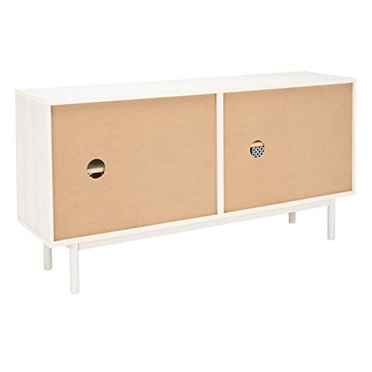 Safavieh Home Collection Piran White and Gold 4-Door 2-Shelf Media (65-inch Flat Screen) TV Stand