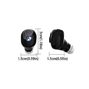 Wireless Headphones Bluetooth with Microphone Sports Stereo Sound IPX5 Waterproof in Ear Mini Single Earbuds for One Ear Earphones for iOS Android