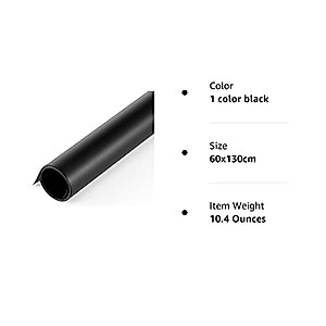 Meking Black PVC Photography Backdrop Matte & Reflective PVC Background 24x51inches (60x130cm) Dual Side Vinyl Photo Backdrop for Product Video Photography Studio
