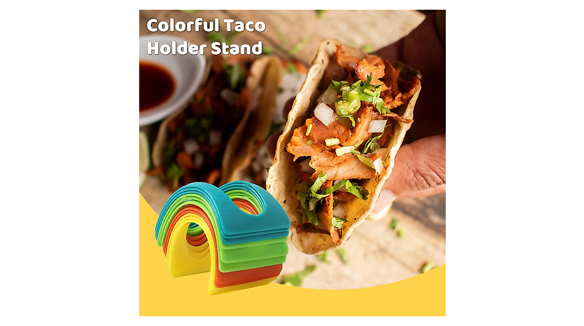 Colorful Taco Holder Stand Set - 36 Pack by Qfeley