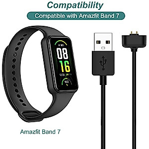 Kissmart Charger for Amazfit Band 7, Replacement USB Magnetic Charging Cable Cord Accessories for Amazfit Band 7 Fitness Tracker [2Pack - 3.3ft/1m] (2)