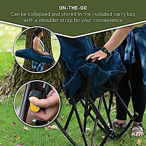 Timber Ridge Capsule Quad Folding Rocker Compact Rocking Camping Chair, 22.83”W x 20.47”D x 18.5”/33.07H, Blue