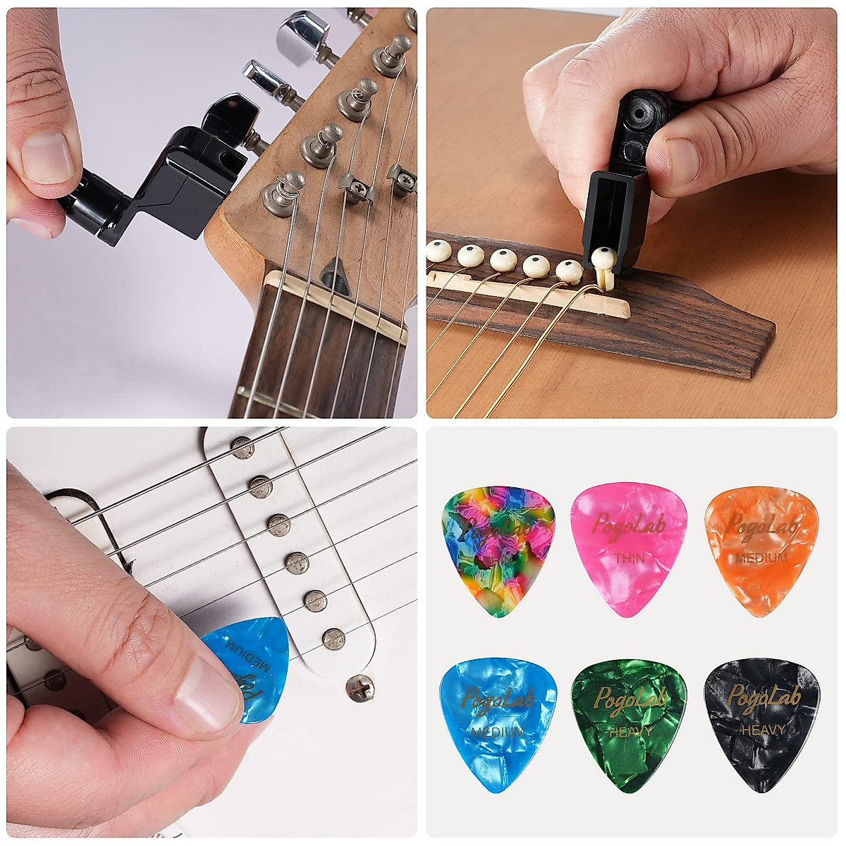 31Pcs Guitar Tool Kit, POGOLAB Guitar Repair Kit, Luthier Tools, Guitar Winder, Guitar Setup Kit for Guitar Ukulele Bass Mandolin Banjo
