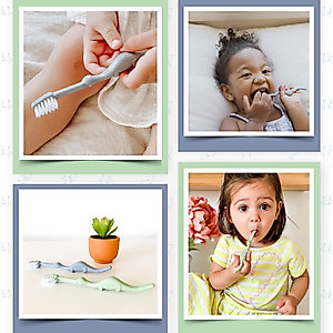 ANPEI ROARex Vegan Kids Toothbrush | Dino Design | Biodegradable & Compostable Natural Plant-Based Toothbrush | Dinosaur Theme | 1% for The Planet