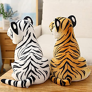 GUDVES Tigers Plush Toy Stuffed Animal Plush Cat - by Tiger Tale Toys Cute Lifelike Tiger Stuffed Animals Animals Kids Toy Gift for Boy Baby Hug Tiger - Lifelike Stuffed Animal (7.8 in, Yellow Tiger)