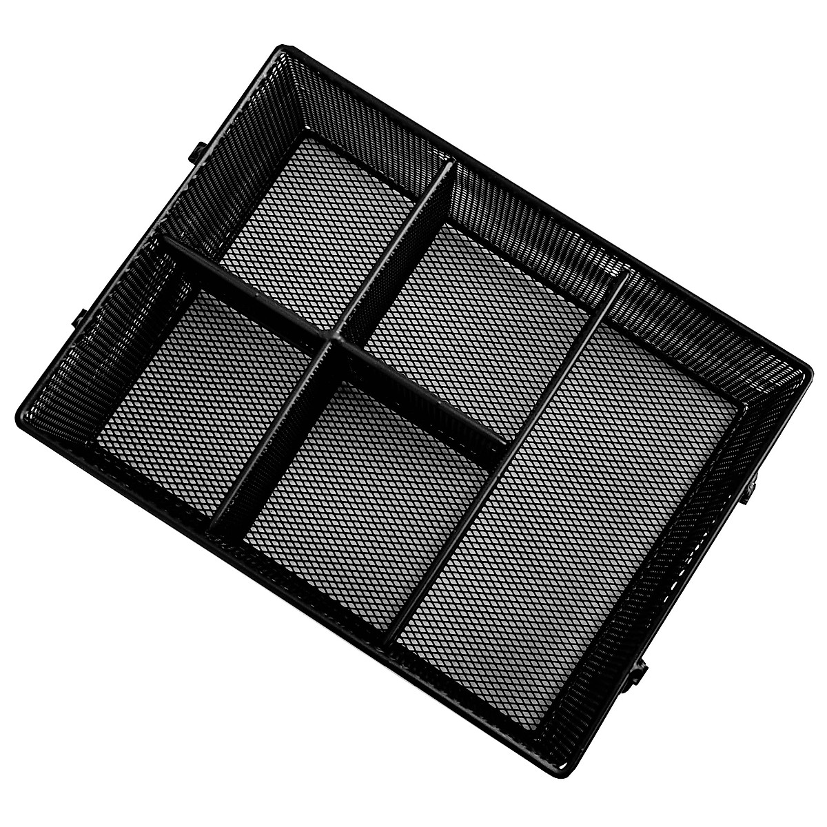 Maypes Utensil Holder for Party Hosting Essentials 4 Silverware Carrier Slots, 1 Small Paper Plate Holder, 2 Side Handles – Condiment Caddy, Grill Caddy Flatware Caddy Outdoor Cutlery Caddy (Black)