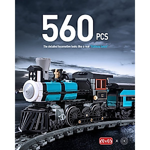 dOvOb TH10 Steam Train Building Kit with Train Track, Collectible Steam Locomotive Engineering Toys Set for Kids and Adult (560 PCS)