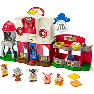 Fisher-Price Little People Toddler Learning Toy Caring for Animals Farm Interactive Playset with Smart Stages for Ages 1+ Years