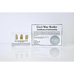 Civil War Minié Ball Bullets Display - Authentic Lead Bullets Preserved in Lucite, Handmade in USA, 4x3x1 inches, for Display or Education Purposes