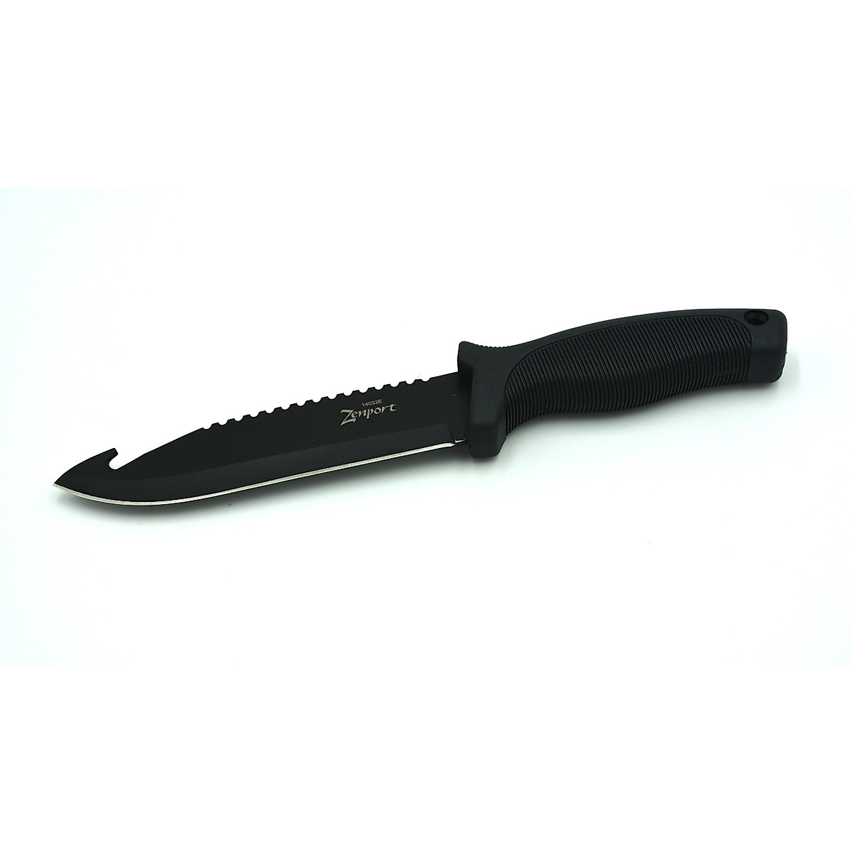 Zenport Hunting Knife 14032E 5.9-Inch 440C Stainless Steel Blade, Blac, Black Handle