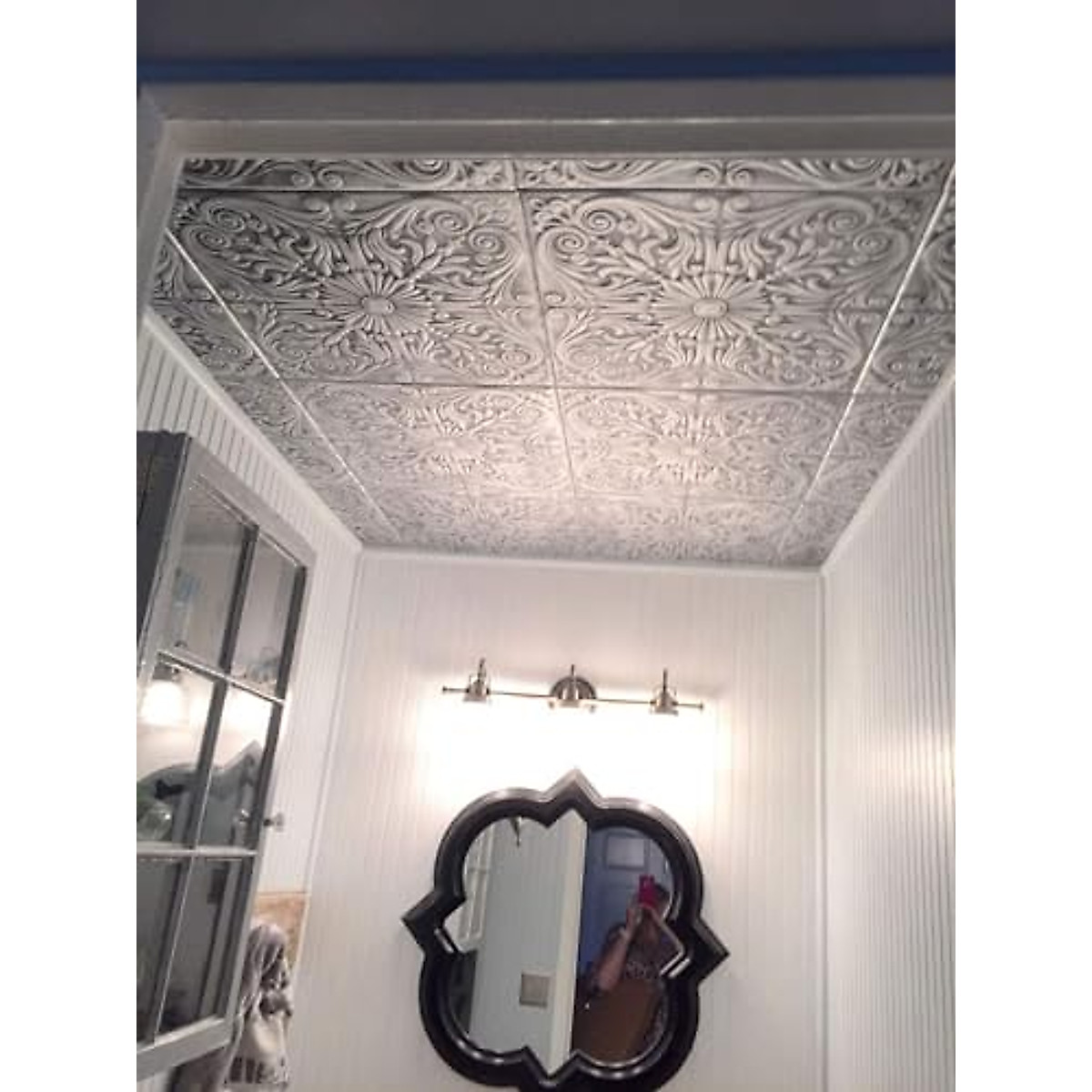 A La Maison Ceilings R139 Spanish Silver Foam Glue-up Ceiling Tile (256 sq. ft./Case), Pack of 96, Plain White