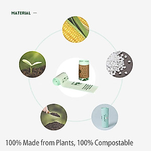Lihuzmd 8L-10 Rolls Biodegradable Bin Bags,with Drawstring Rubbish Bags Trash Bags 100% Compostable Recycle Garbage Bag