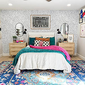 HOPUBUY Large Nightstand Set of 2 with Rattan Drawer, Modern 3 Drawer Night Stand for Bedroom, Wooden Bedside Table for Queen Size and King Size Bed,Oak