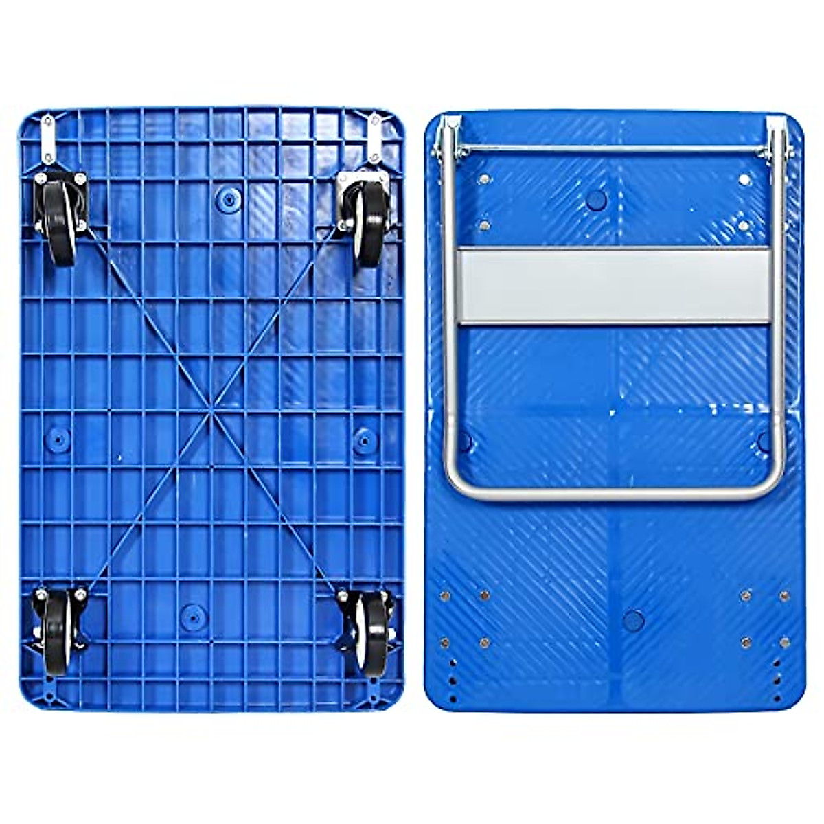 Generic Hand Truck Platform Truck Plastic Chassis with High Loading Capacity Foldable Handle for Easy Carry and Storage Hand Trolley Utility Cart (Size : S), Small